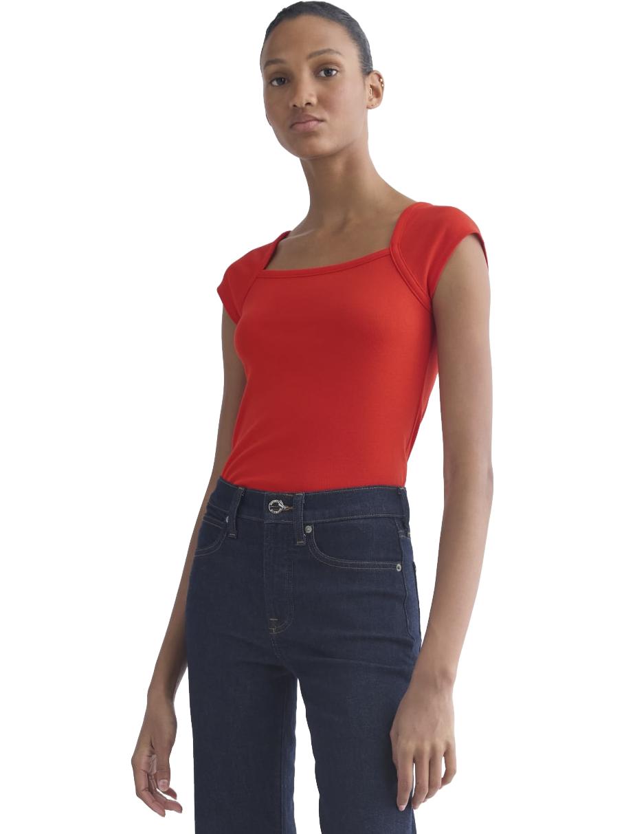 EVERLANE EVERLANE RetroSoft Cotton Square-Neck T-Shirt